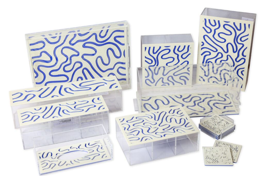 Wavy Lines Box with Three Compartments – Nour Artisan